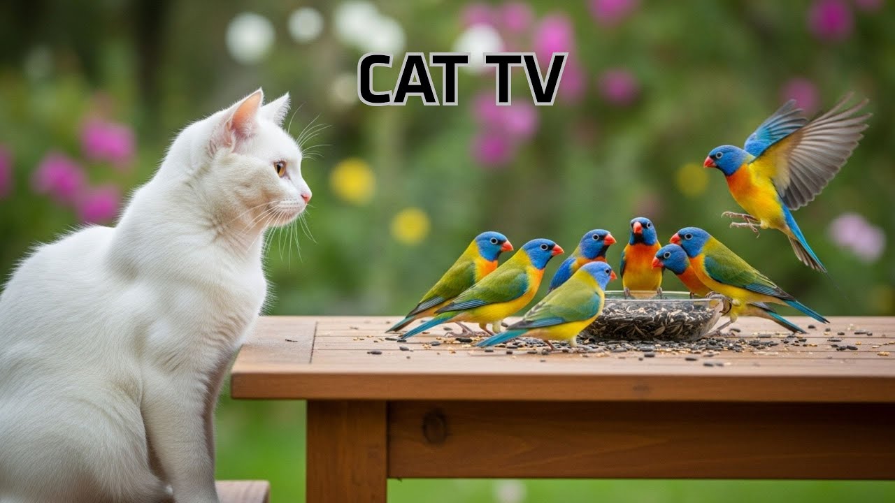 4K CAT TV FOR CAT To Watch & Relax | Playful Birds and Forest Sounds ...