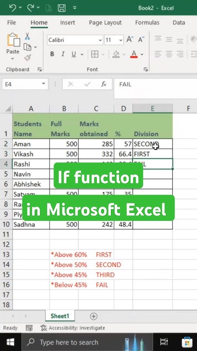 Uses of IF function in Microsoft Excel, IF formula excel #iffunction #exceltricks # ...