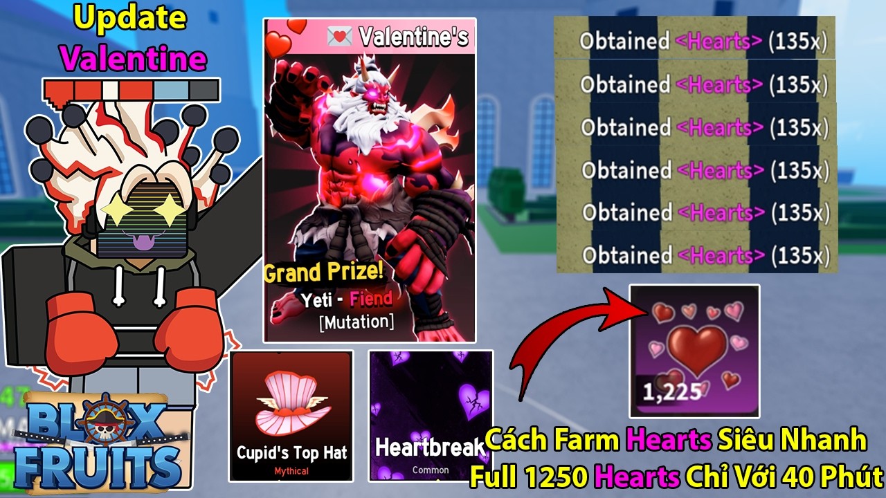 Hướng Dẫn Cách Farm Hearts Siêu Nhanh Full 1250 Stack Chỉ Với 40 Phút ...
