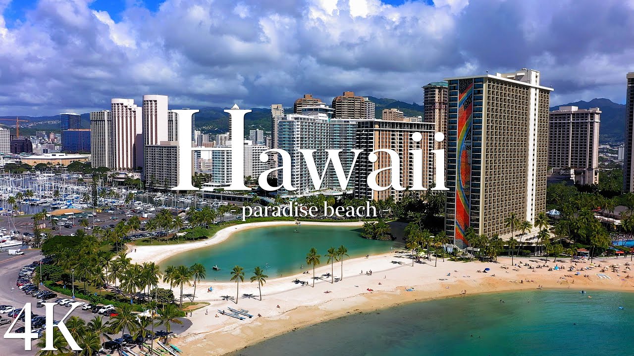 [4K] FLYING OVER OAHU🇺🇸 Hawaii Cinematic Drone View - Honolulu to North ...