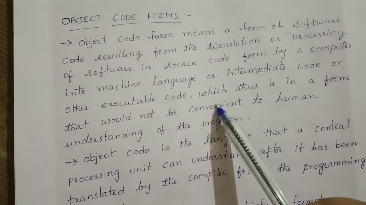 Object Code Forms Compiler Design YouTube Object Code Forms Compiler Design YouTube