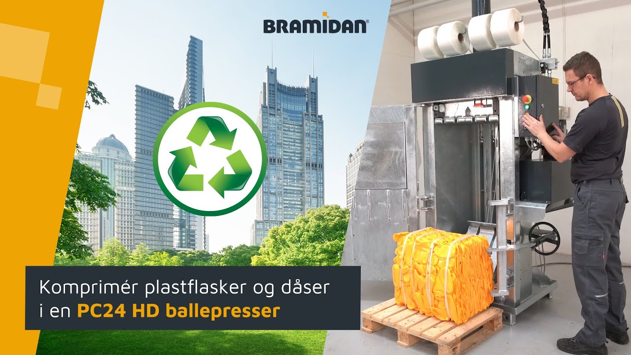 Komprimer PET flasker og alu dåse i galvaniseret #presser - YouTube