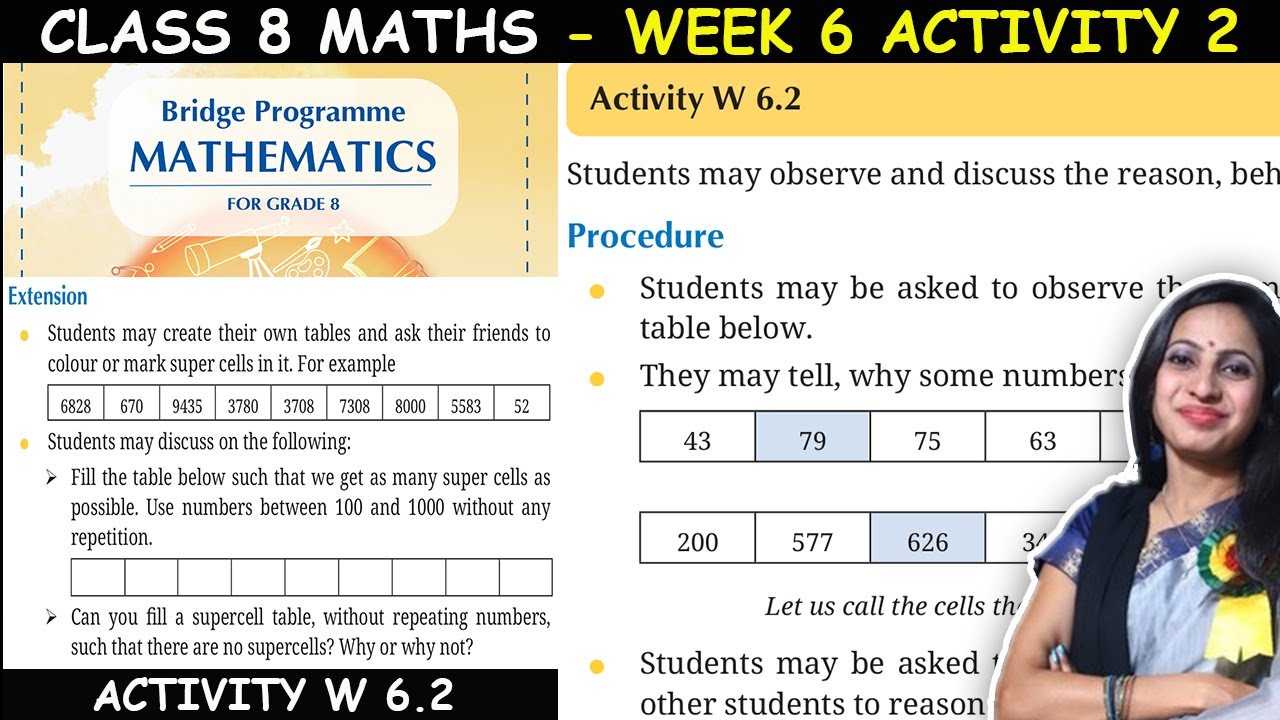 Class 8 Maths Bridge Program Course | Activity W 6.2 for Week 6 | 8th ...