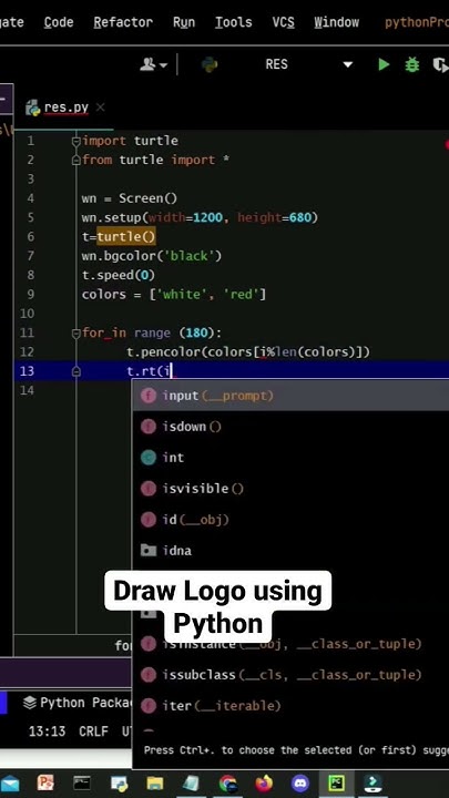 Draw Logo Using Python 🪄 Startelearning Pythontutorial Python Pythontips Viral Viralvideo