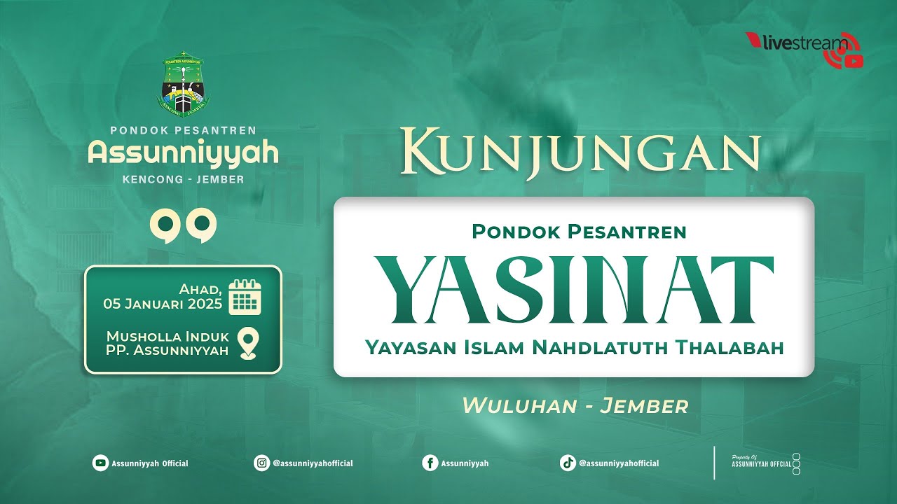 🔴LIVE - KUNJUNGAN PONDOK PESANTREN YASINAT YAYASAN ISLAM NAHDLATUTH ...