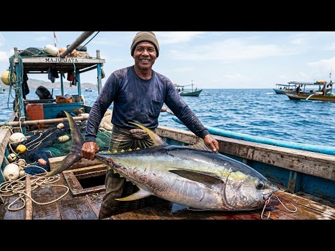 Incredible Tuna Carving Skills! Dandi’s Japanese Knife Technique in Indonesia.