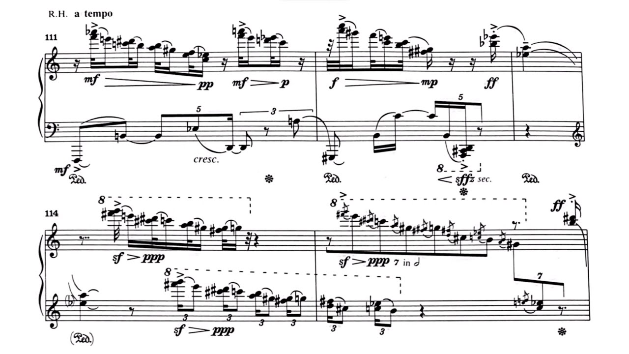 George Benjamin - Fantasy on Iambic Rhythm (1985) [Score Video] - YouTube