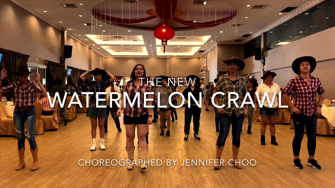 Line Dance: The New WATERMELON CRAWL (我的美人） - YouTube