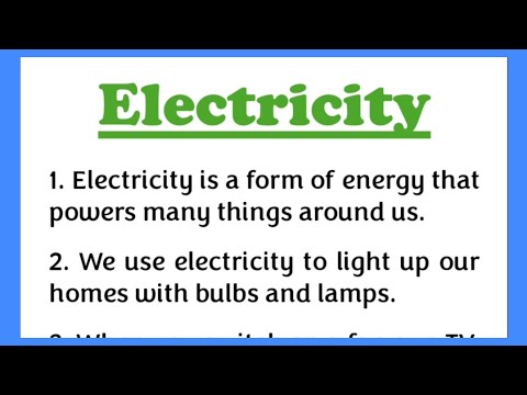 Electricity 15 Lines Essay writing in English Short Note or Paragraph ...