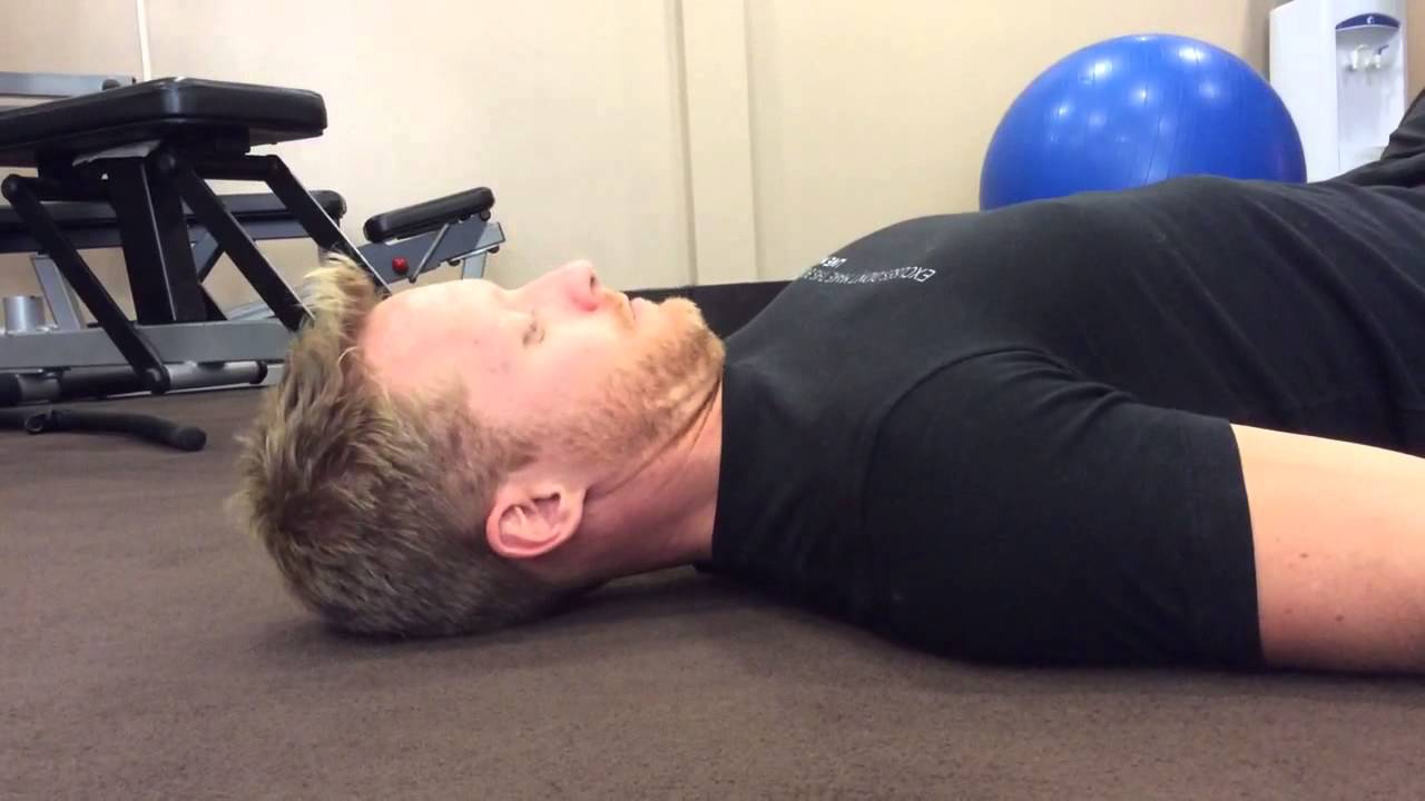 Supine Chin Tuck - YouTube