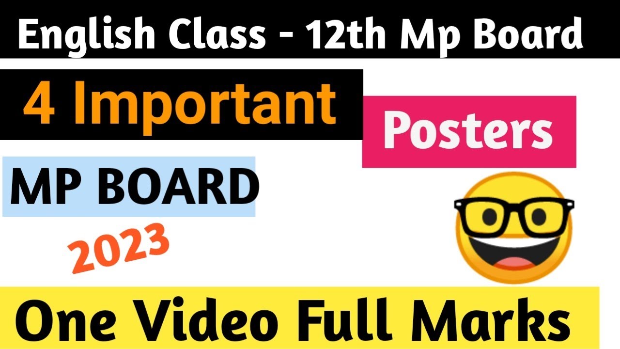 Class 12 english Important poster 2023 mp board exam ke liye | imp ...