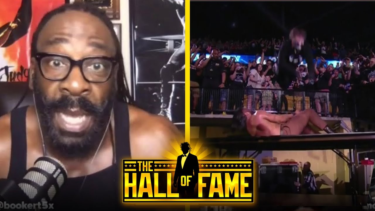 Booker T Reacts to Crazy Sting Table Dive at AEW REVOLUTION ! - YouTube
