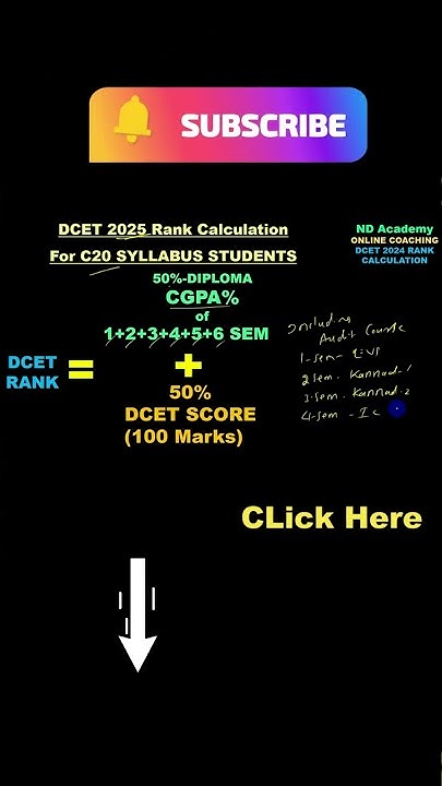 DCET C20 SYLLABUS RANK CALCULATION for ALL Years |DCET 2025 |DCET 2026 ...
