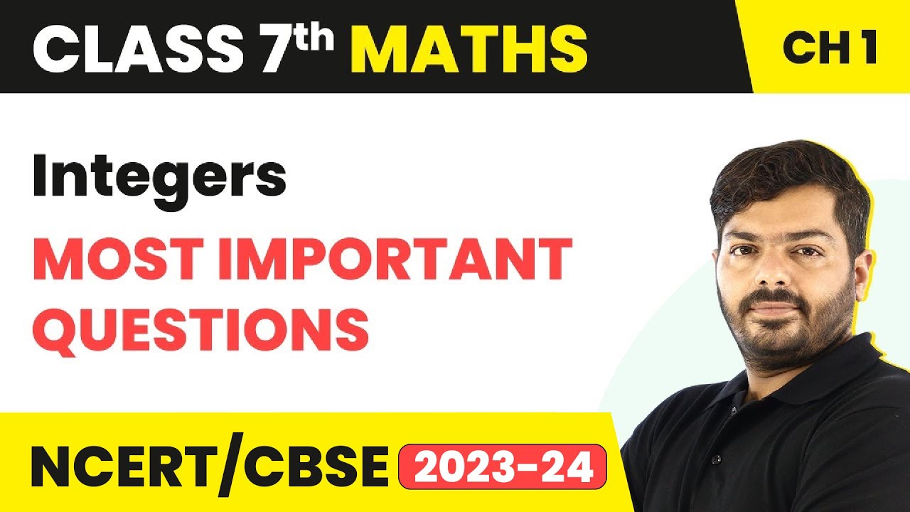 Integers - Multiple Choice Questions (MCQs) | Class 7 Maths Chapter 1 ...