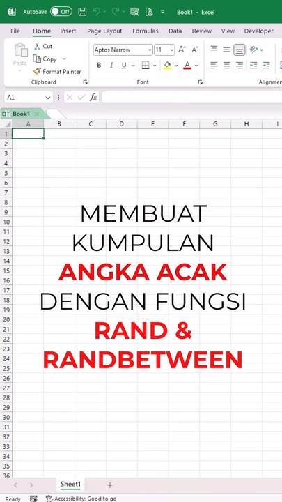 Membuat Angka Random dengan Fungsi Rand dan Randbetween Pada Excel #belajarexcel #excelindonesia ...