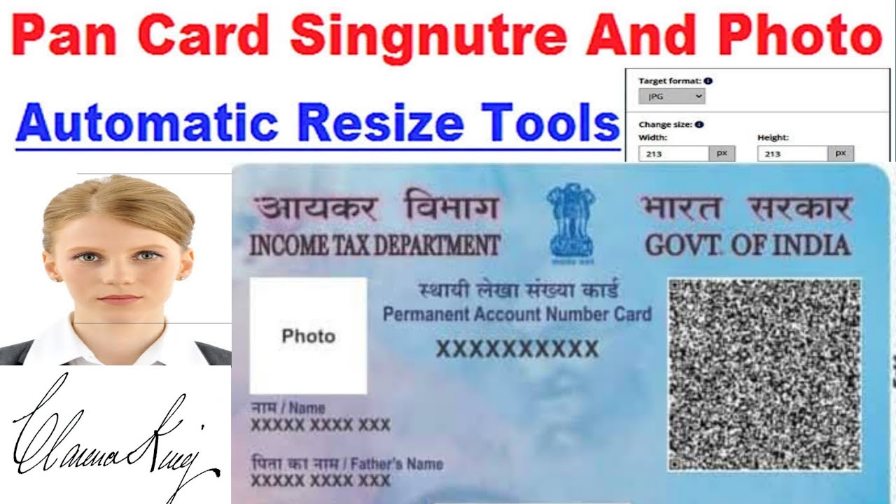 How to resize pan card photo and signature online,Pan card photo and ...