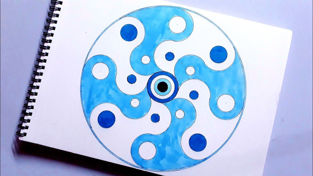 Easy Mandala Evil Eye 🧿||Symmetrical Mandala Art Based Circles ...