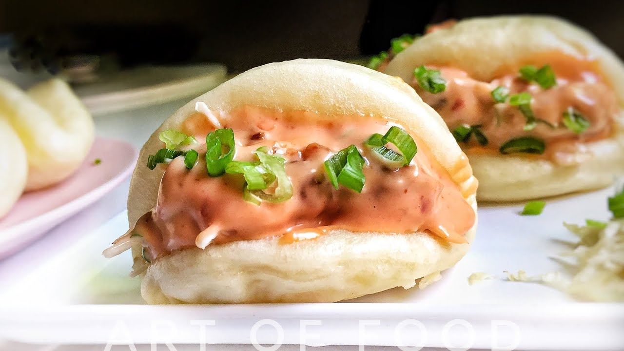 Bao bun with shrimp dynamite/ആവിയിലൊരു കടി/steamed bun/art of food ...
