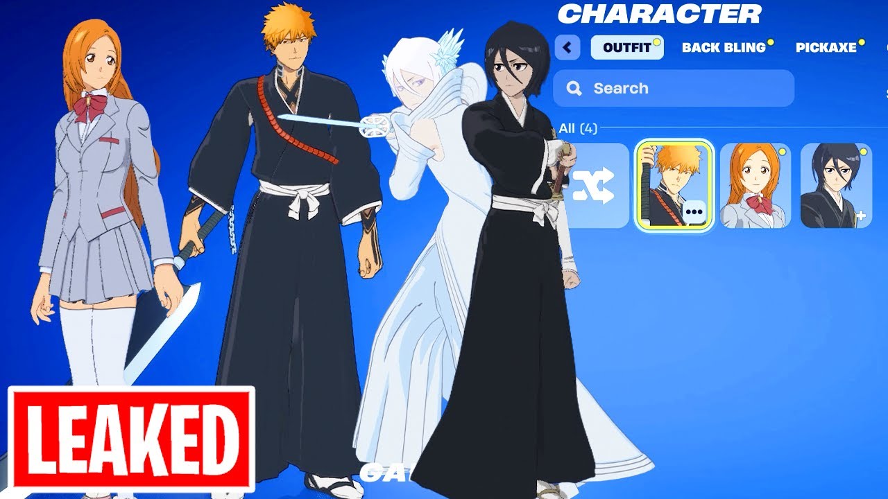 NEW BLEACH x Fortnite – Leaked Ichigo, Rukia & Orihime Skins Early ...