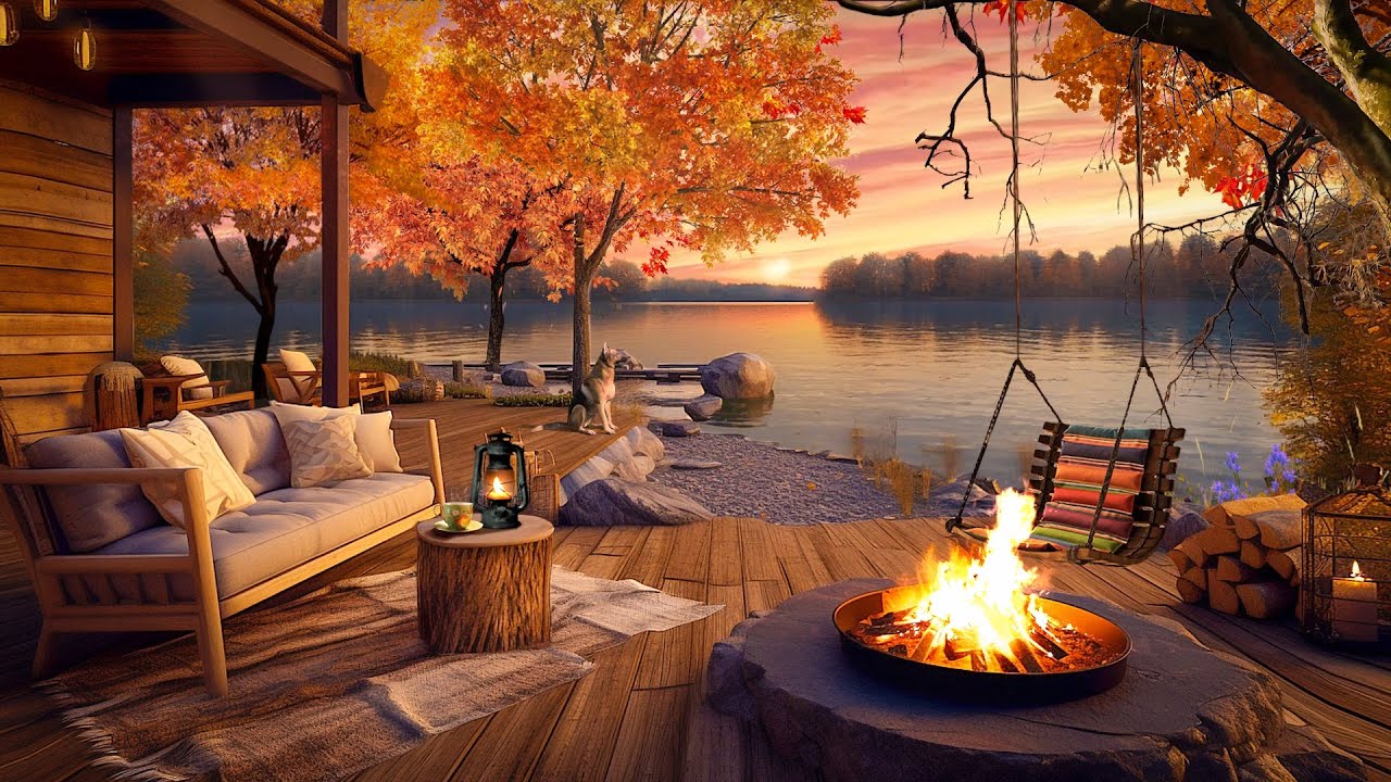 Cozy Porch in Morning Autumn Ambience | Fall Music, Calm Meditation ...