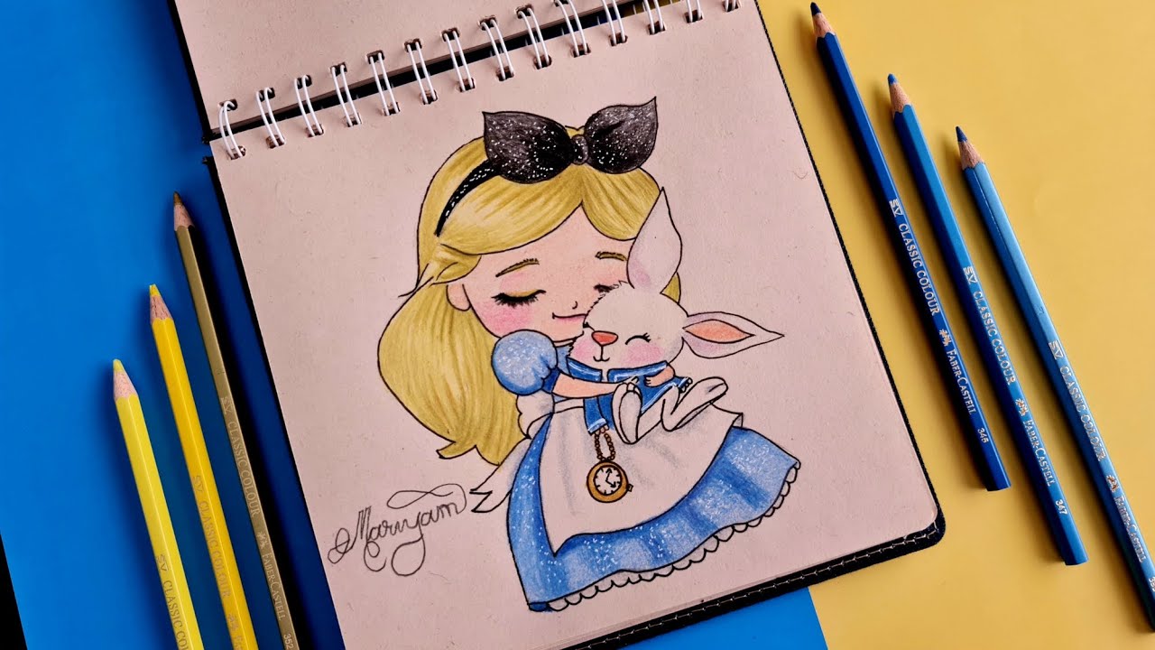 Alice in Wonderland colored pencil drawing || Disney princess || Eeasy ...
