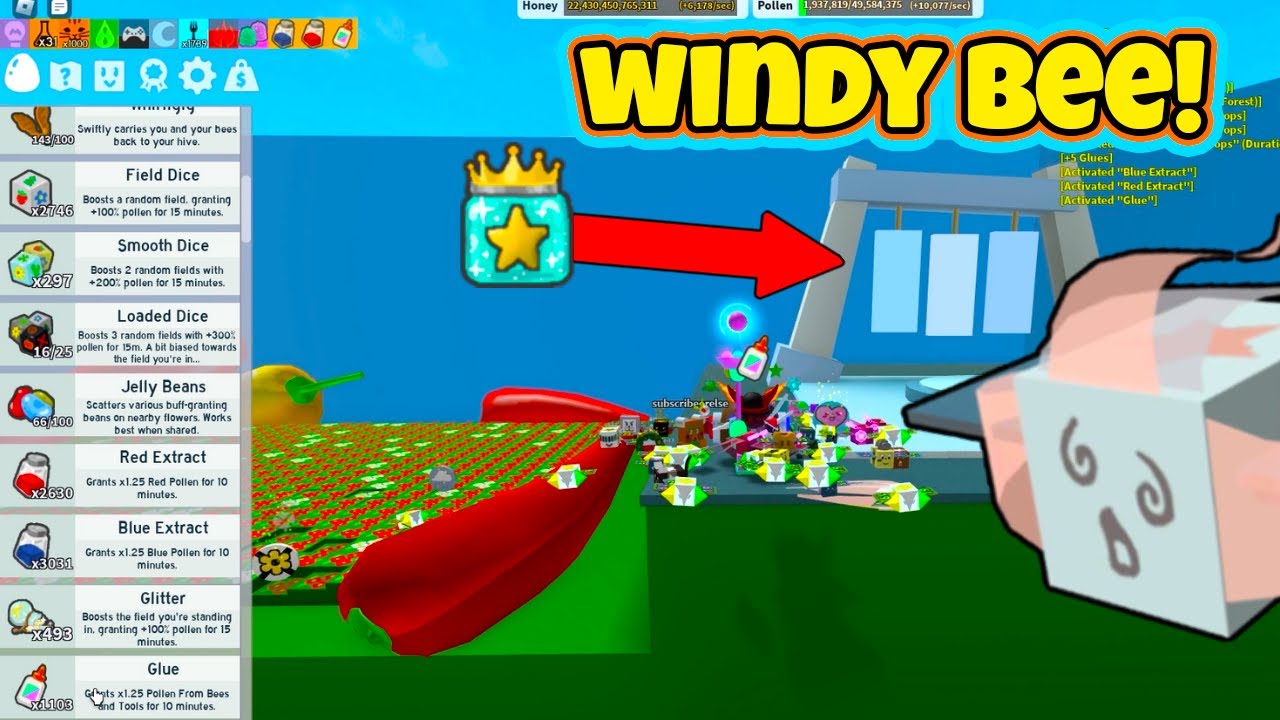 Doing Windy Bee for 5 Minutes Straight bee swarm simulator - YouTube