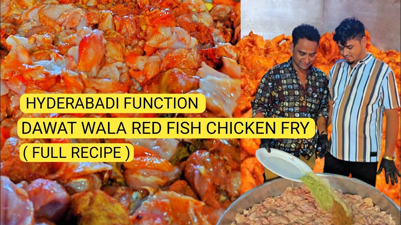 Red chicken fry | full recipe | hyderabadi function - YouTube