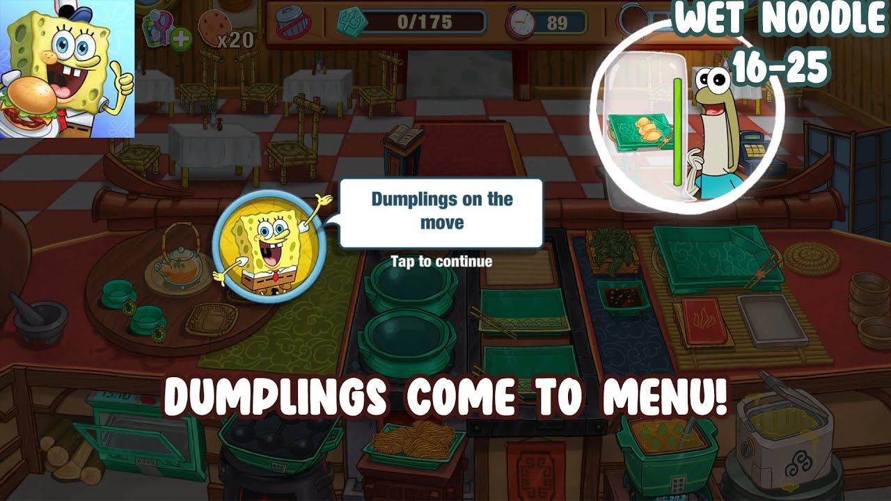 Dumplings Come! Wet Noodle Level 16 - 25 - Spongebob Krusty Cook Off ...