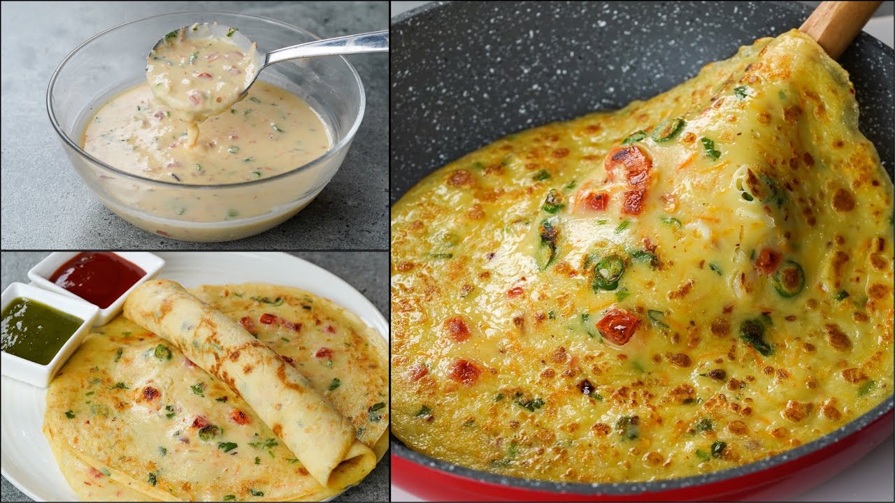 Quick & Healthy Breakfast Recipe | Vegetable Crepe Recipe | Liquid ...