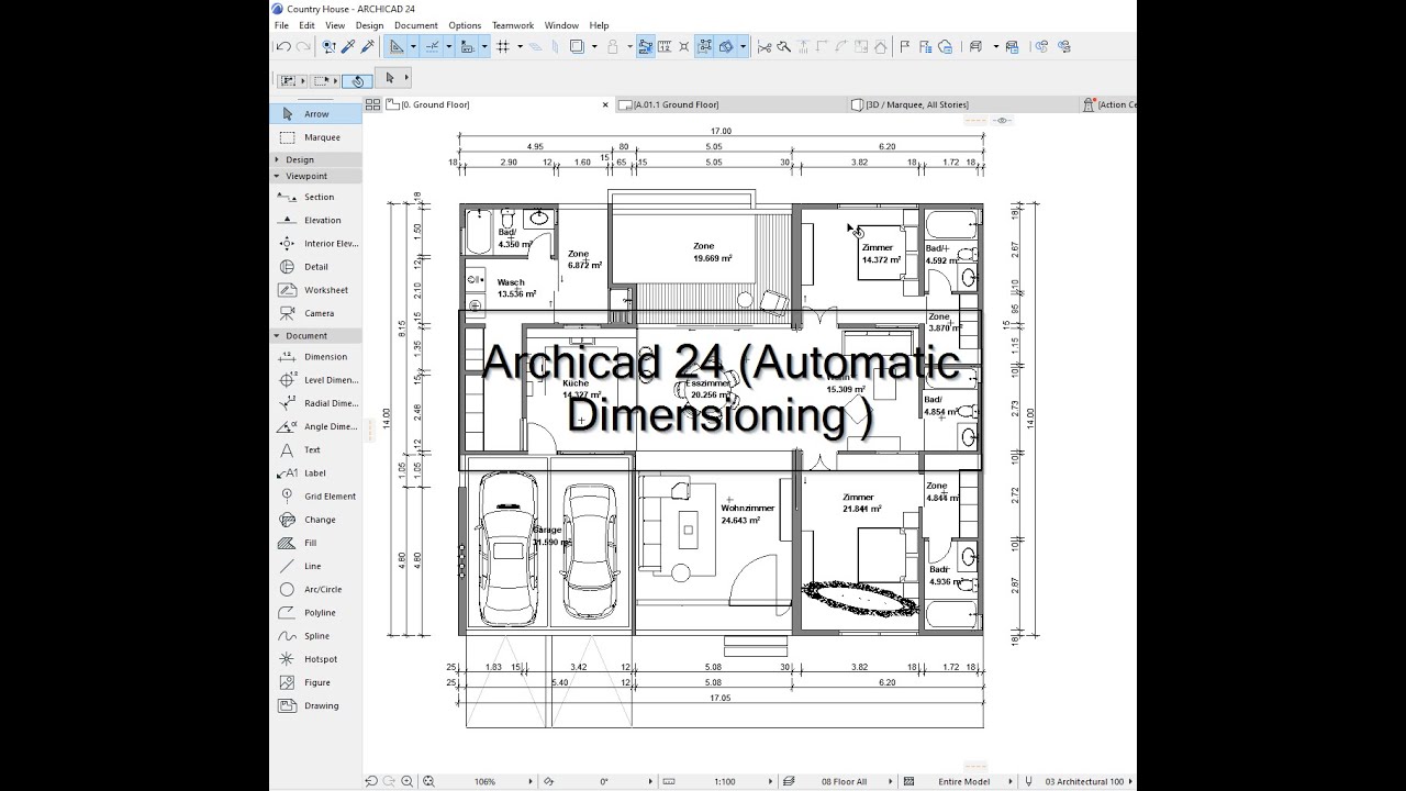 Archicad 24 (Automatic Dimensioning) - YouTube