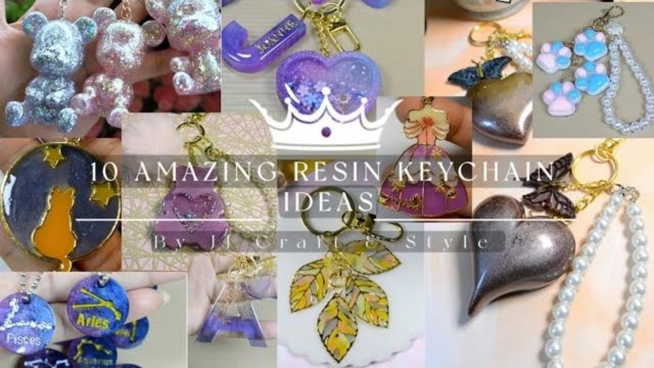 10 AMAZING DIY RESIN KEYCHAINS | Resin art | How to make keychain DIY ...