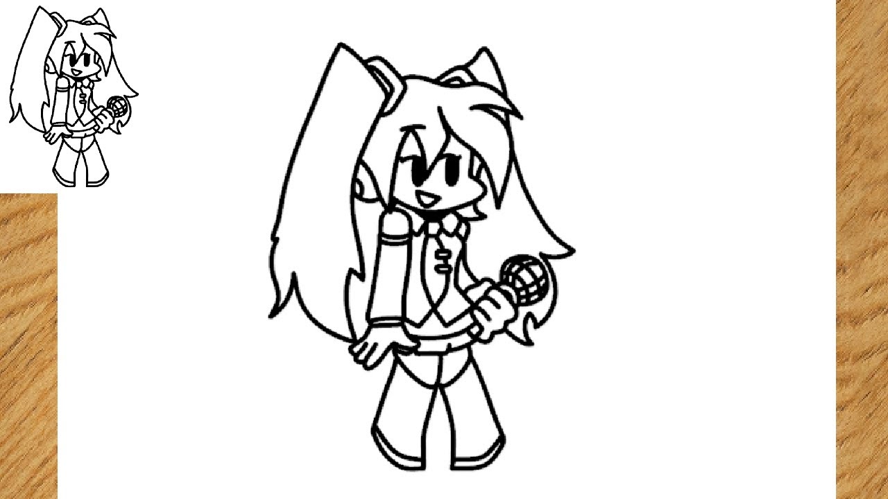 Como dibujar a Miku fnf paso a paso - mod Friday Night Funkin - YouTube