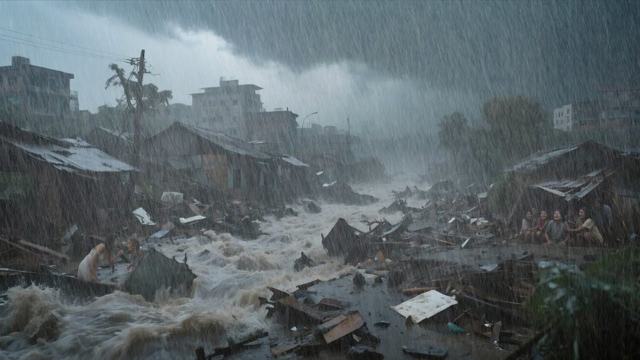SCARY! VILLAGE PARADISE DESTROYED BY ASIA'S BIGGEST RAINSTORM AND ...