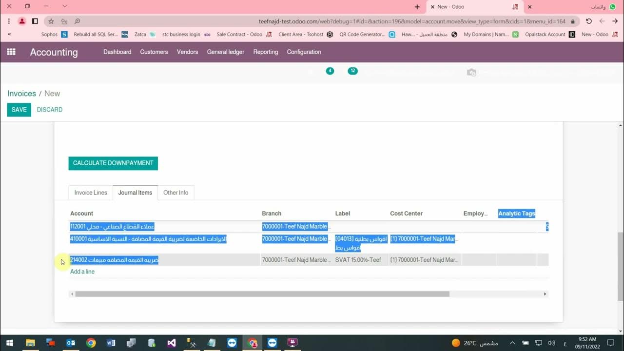 Odoo Account Training تدريب اودو الحسابات 2 - YouTube