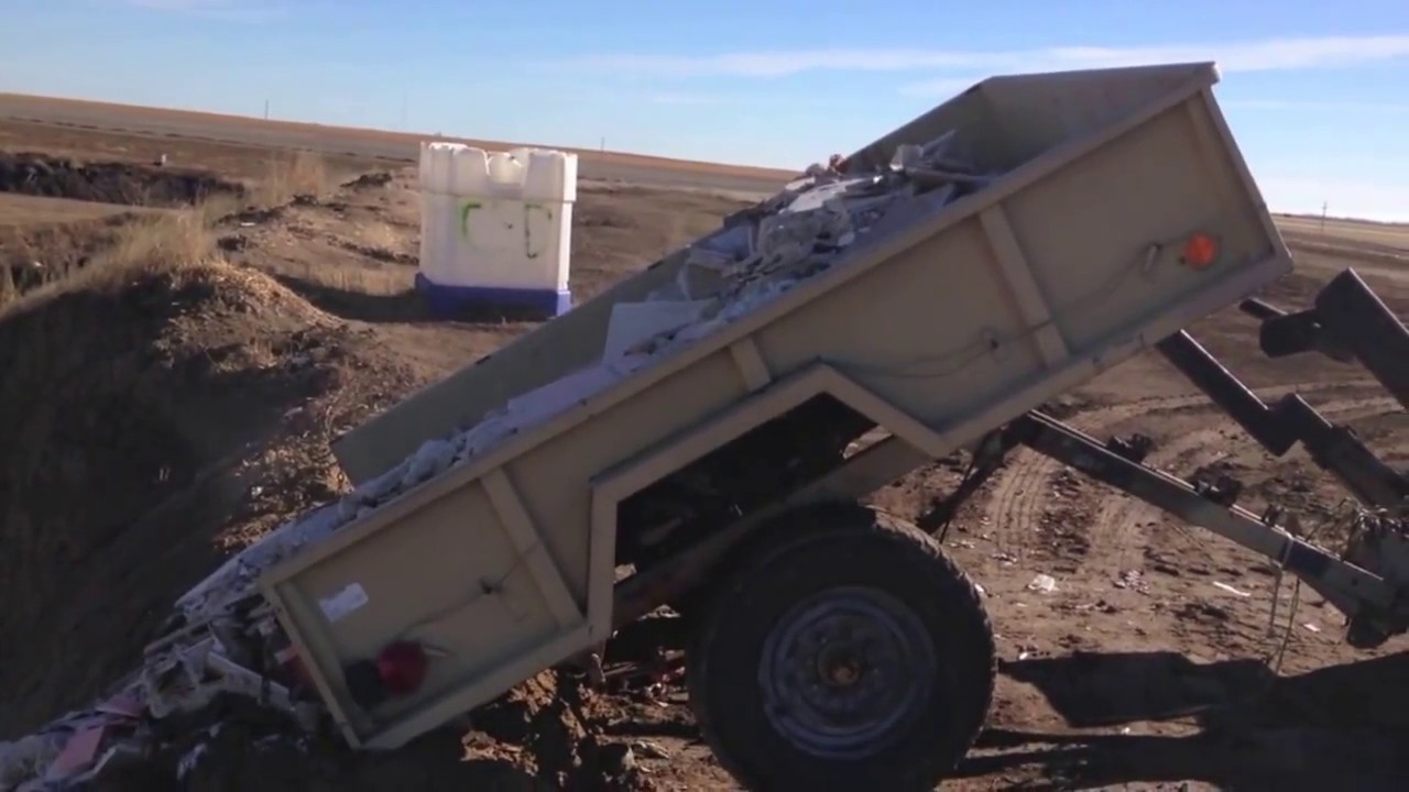 M101A2 Dump Trailer in Action... at the Landfill - YouTube