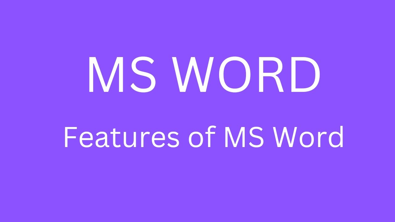 MS Word Explained - YouTube
