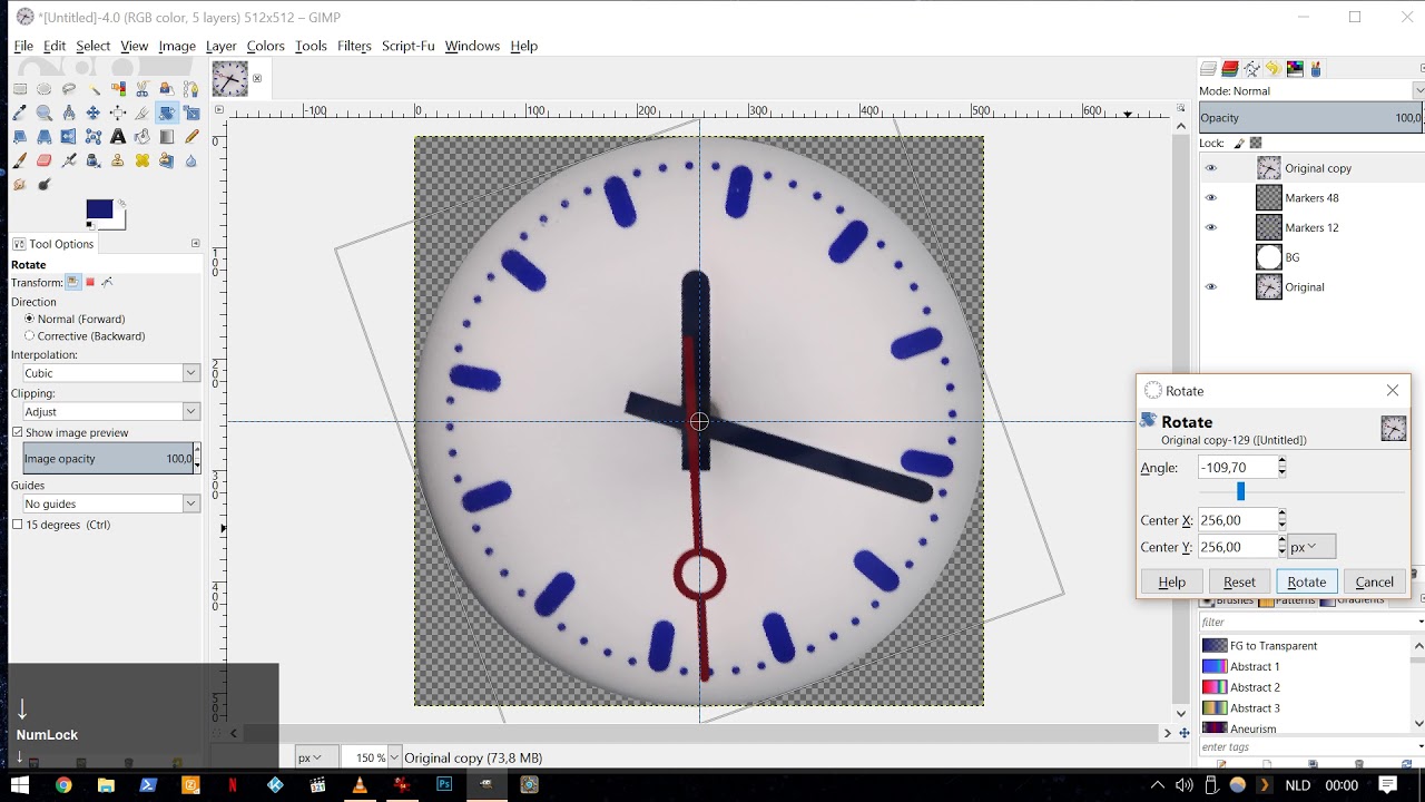 GIMP - Clock screen recording - YouTube