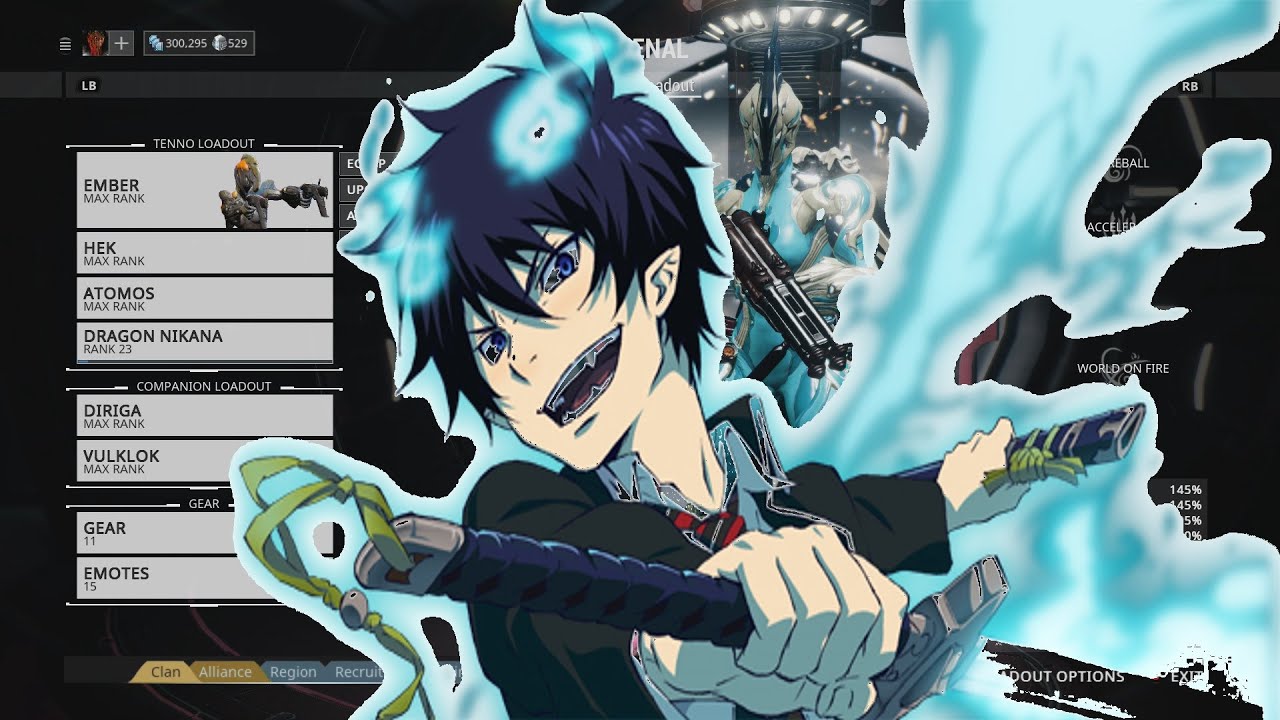 Blue Exorcist Warframe: Son Of Satan Rin okumura Themed Warframe Build ...
