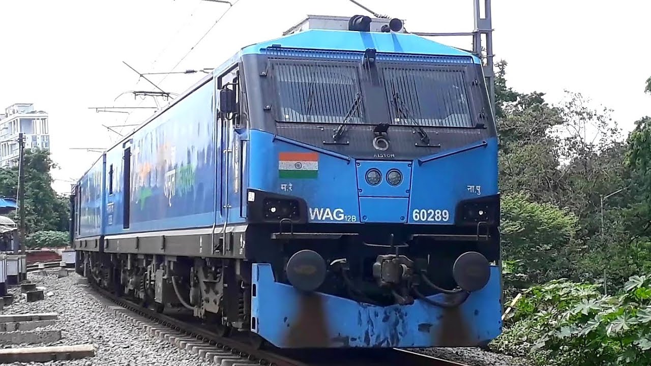 AKAM livery 60289 NAGPUR WAG12B passing through from Tollygunge/MILE 5B ...