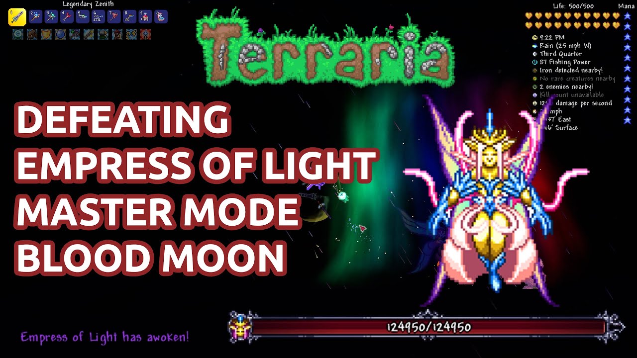 Terraria Master Mode Blood Moon: Defeating Empress of Light 5 Times in ...