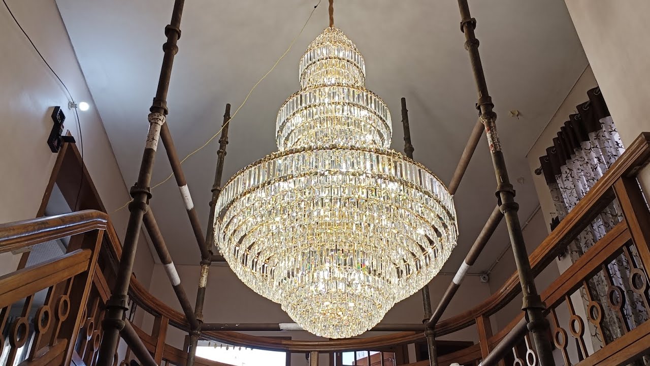 Biggest duplex jhumar installation video (double height)_Haryna_light# ...