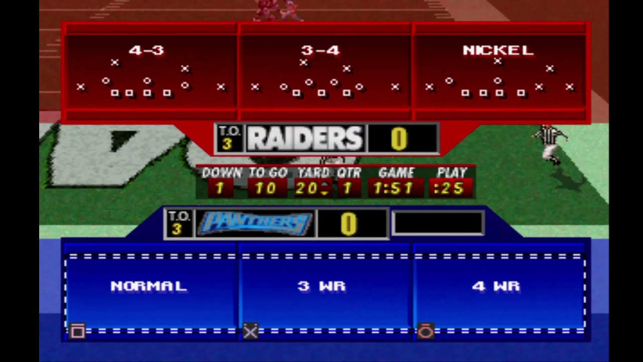 Madden NFL 98 PS1 Oakland Raiders at Carolina Panthers - YouTube