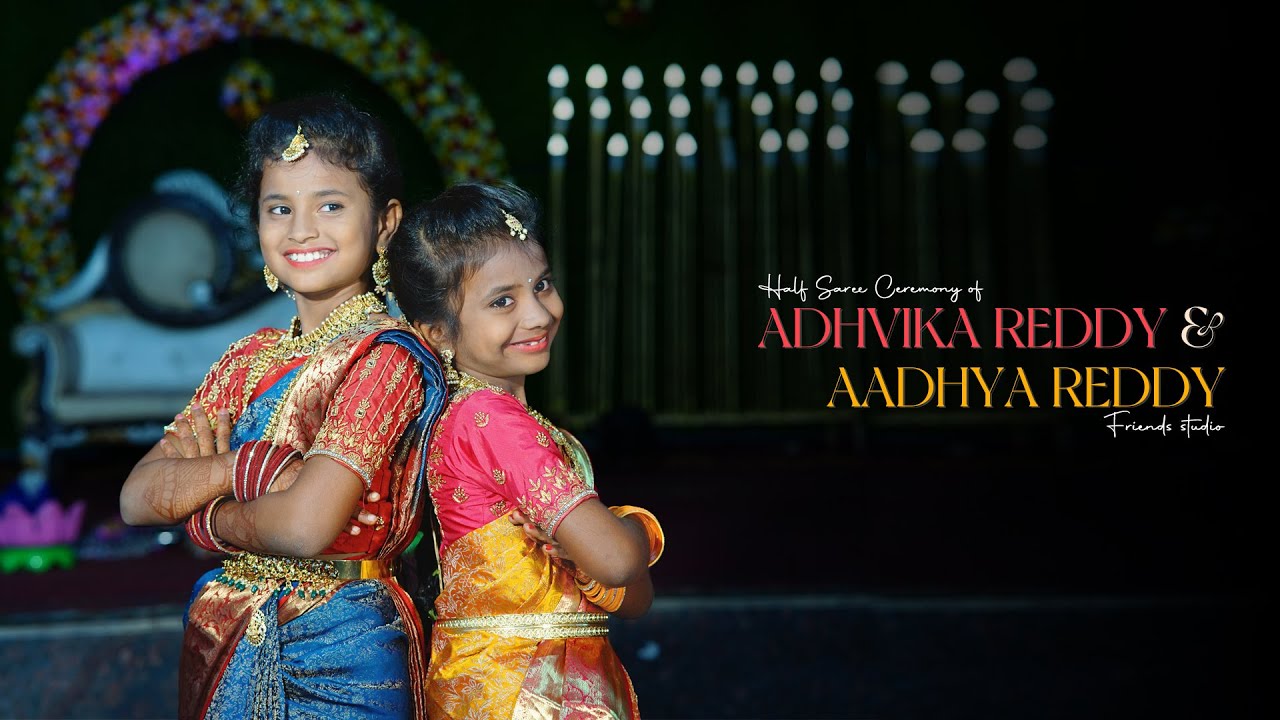 half saree ceremony| Adhvika Reddy & Aadhya Reddy | Markal - YouTube