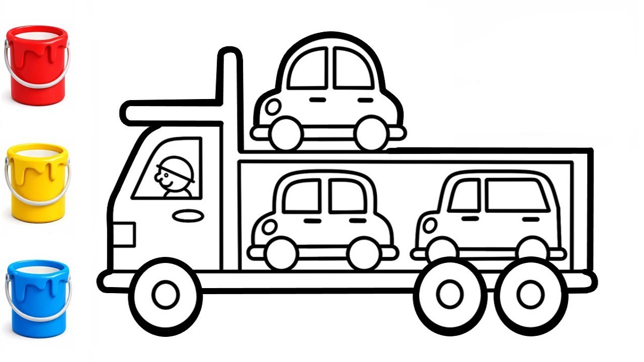 Draw a Car Carrier Truck 🚚 | Drawing for Kids - YouTube
