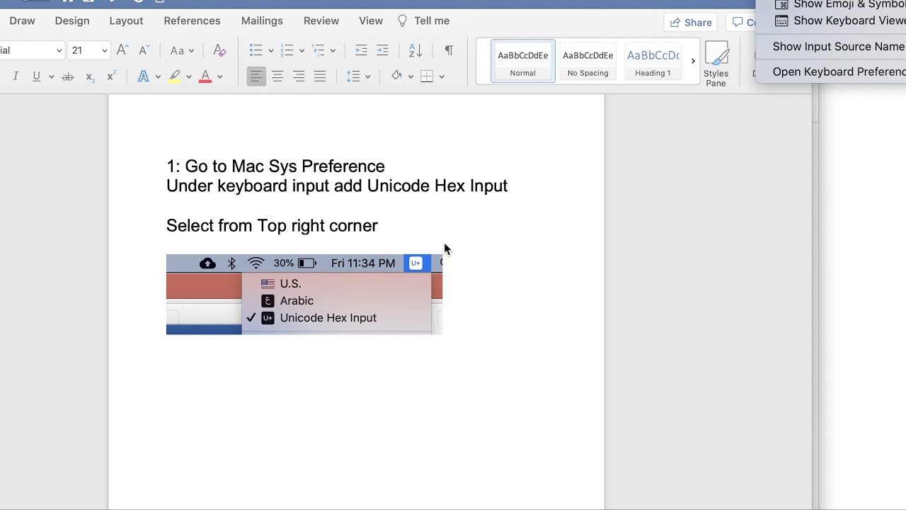 How to Write PBUH in Mac MS Office - YouTube