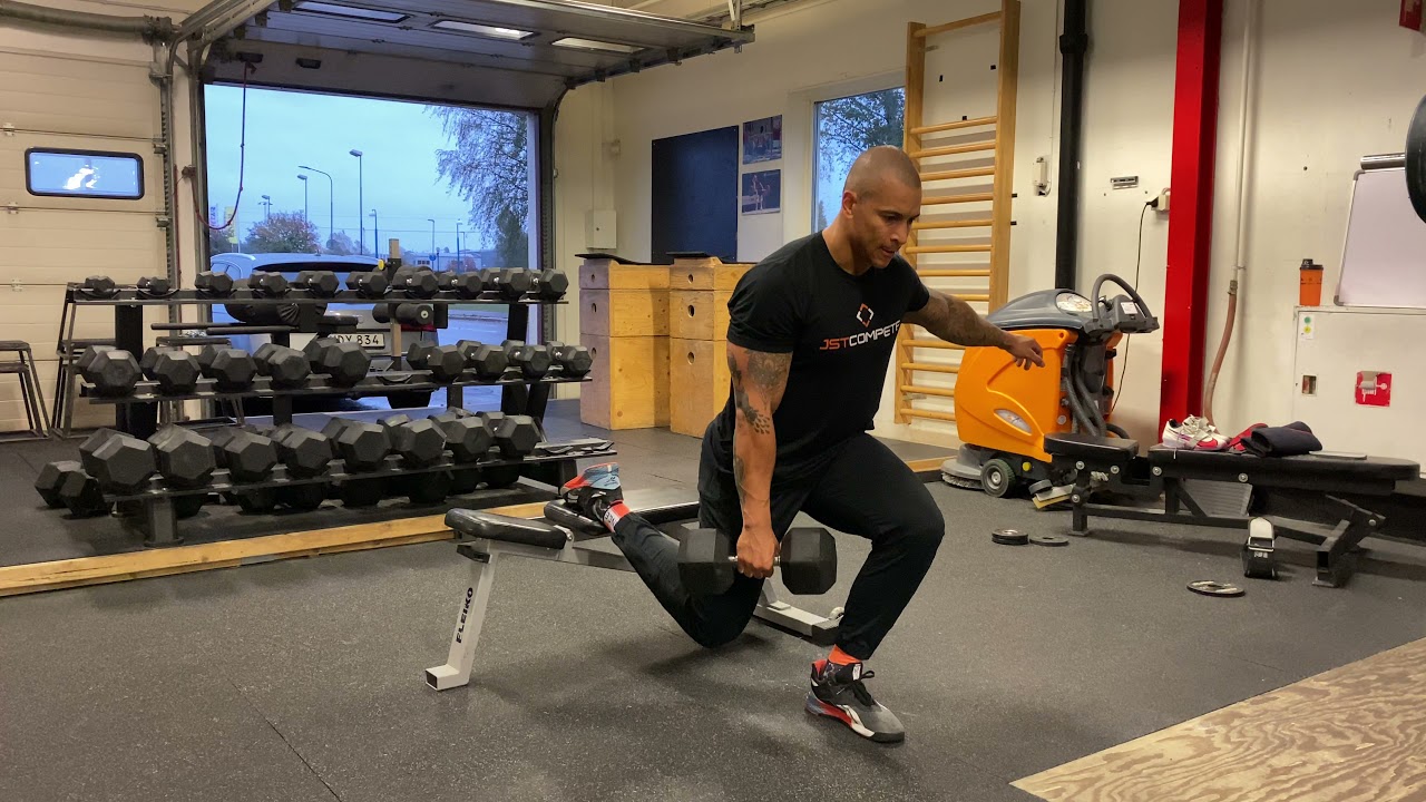 DB Rear Foot Elevated Split Squat - YouTube