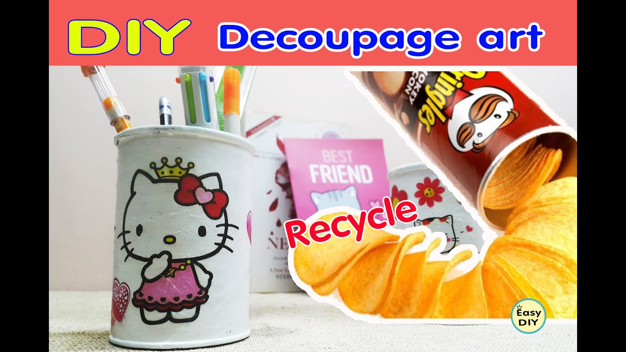 Diy | How to recycle pringles boxes into pen holders | Reuse Idea ...