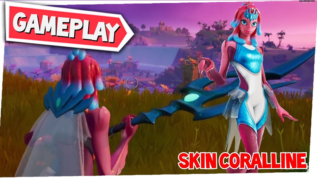 FORTNITE - GAMEPLAY - NOUVEAU SKIN CORALLINE + TRIDENT DE LAPIS ! - YouTube