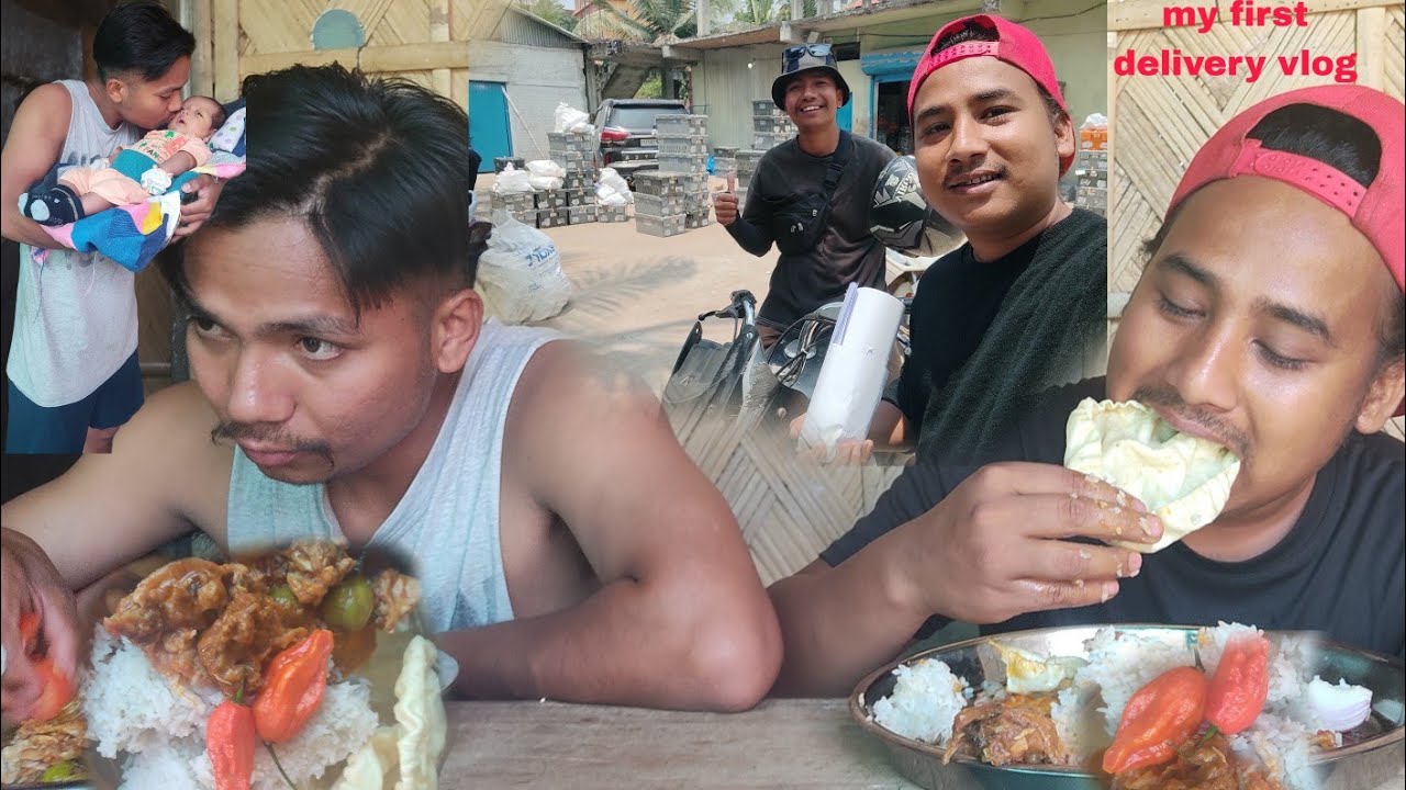 mukbang+vlog || my first delivery vlog with @Husbandnwife || Eating ...
