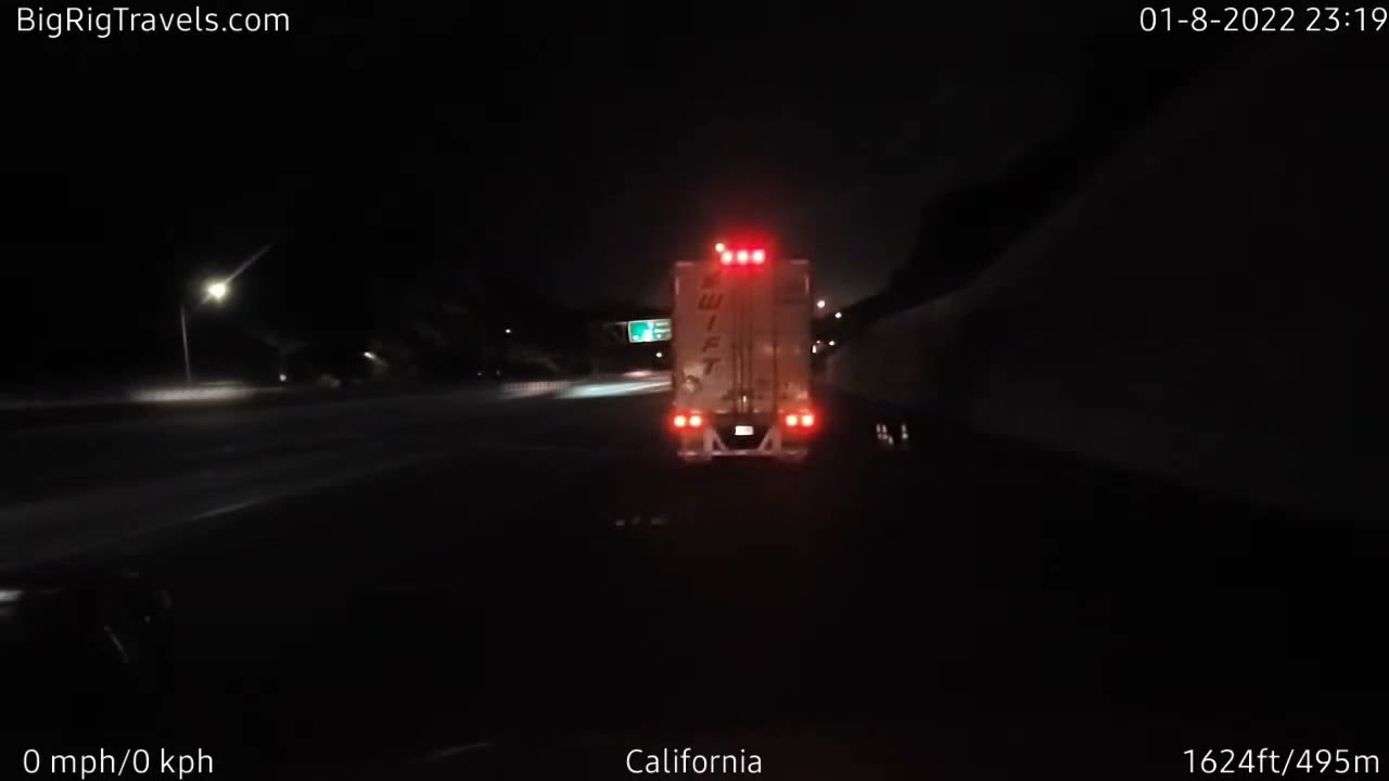 BigRigTravels Time Lapse overnight road-side in Los Angeles January 9th ...